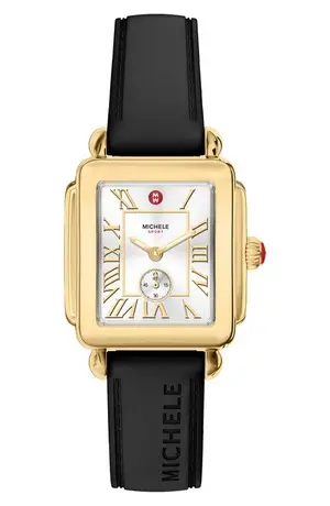Michele Deco Sport Mid Quartz Watch With Silicone Strap