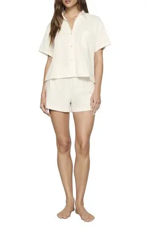 Eberjey Organic Cotton Relaxed Short Pajamas - Ivory