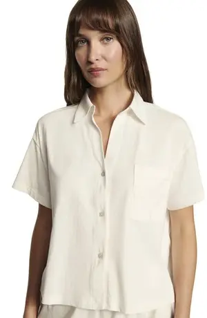 Eberjey Organic Cotton Relaxed Short Pajamas - Ivory