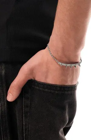 DIESEL® Spike Pavé Id Chain Bracelet