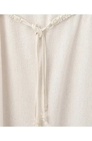 Mango Halter Knit Midi Dress With Beaded Belt