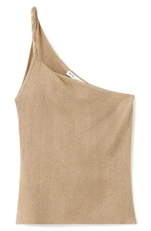 Mango Metallic Asymmetric Knit Top