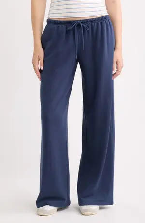 Bp. Narrow Waistband Baggy Wide Leg Sweatpants - Navy Indigo