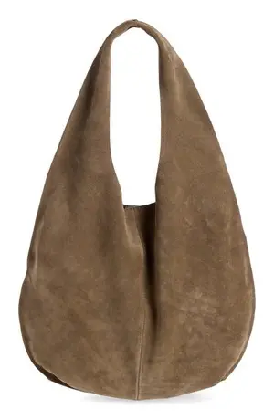 Mango Suede Hobo Shoulder Bag