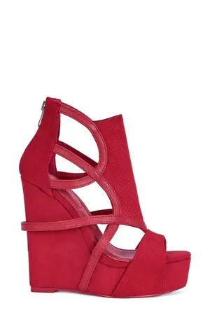 AZALEA WANG Strappy Wedge Sandals
