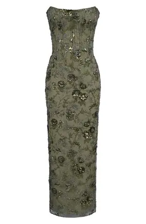 House Of Cb Anisa Hand-beaded Gown