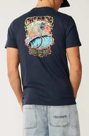 Rip Curl Air Shred Cotton Graphic T-shirt - Dark Navy