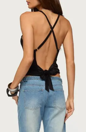 EDIKTED Tippie Open Back Cowl Neck Top