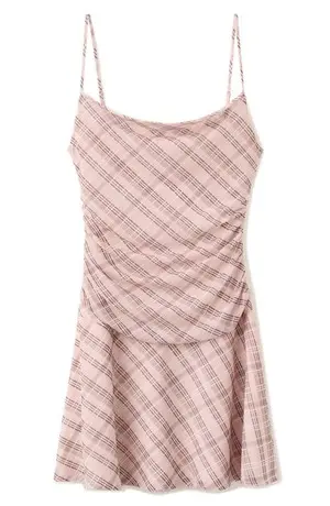 Mango Gathered Checked Dress