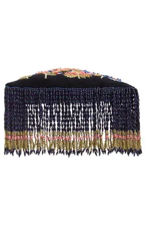 Etro Kalispera Beaded Fringe Suede Shoulder Bag