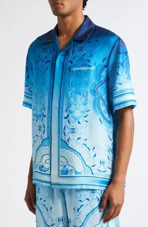 Casablanca Egyptian Rug Silk Camp Shirt - Silk Twill