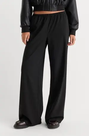 GOOD AMERICAN Good American Plaid Wide Leg Trousers