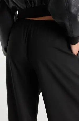 Good American Plaid Wide Leg Trousers - Black001