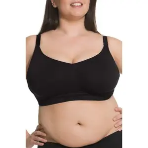 SUGAR CANDY BRA Sugar Candy Wireless Seamless Lounge Bra - Black