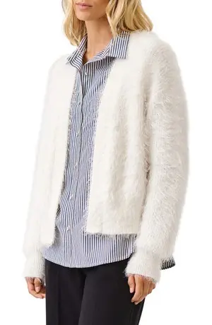 Karen Kane Open Front Fuzzy Knit Cardigan