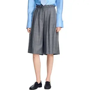 Sandro Check Wool Shorts - Dark Grey