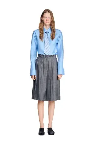 Sandro Check Wool Shorts