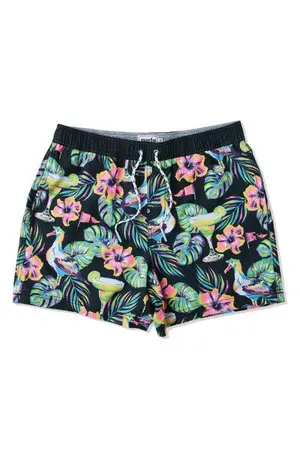 PARTY PANTS Tross Party Starter 5-inch Swim Trunks - Black