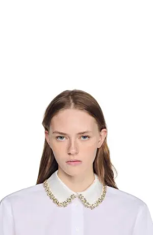 Sandro Jewel Collar Shirt