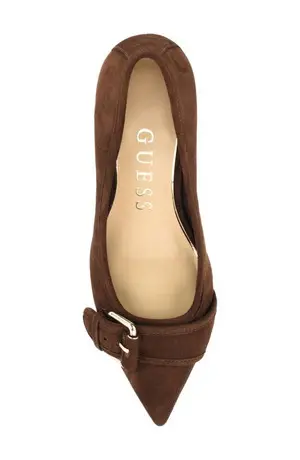 Guess Andey Pointed Toe Pump With Buckle Detail