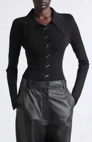 GRACE LING Angular Ribbed Cardigan