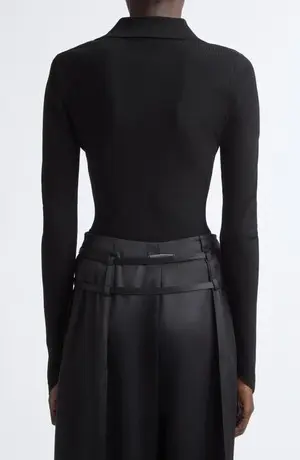 GRACE LING Angular Ribbed Cardigan