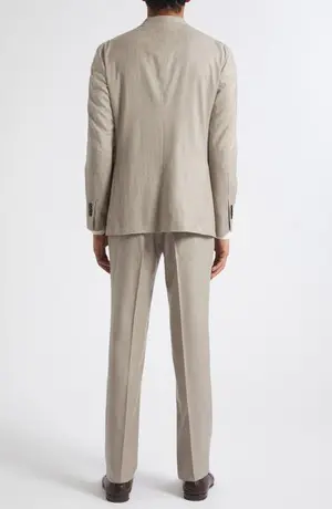 Boglioli Herringbone Stretch Virgin Wool Suit