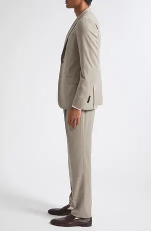 Boglioli Herringbone Stretch Virgin Wool Suit