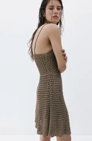 Mango Crocheted Lurex Dress