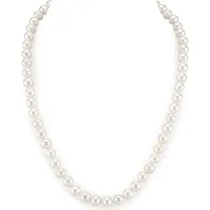 THE PEARL SOURCE 7.0-7.5mm White Freshwater Pearl Necklace