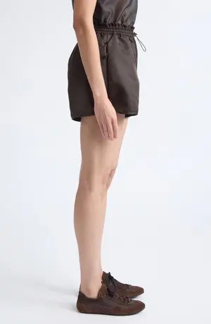 Cecilie Bahnsen Colette Nylon Shorts With Embroidered Bow Detail