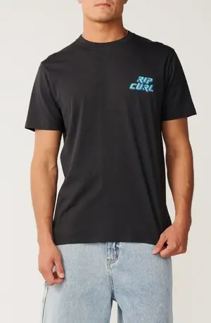 Rip Curl Disorder Legacy Cotton Graphic T-shirt - Washed Black
