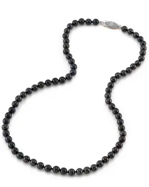 The Pearl Source Black Akoya Pearl Necklace - Black Pearls