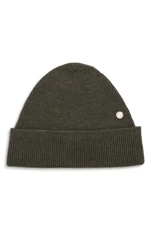 Acne Studios Krivi Coin Appliqué Merino Wool Blend Beanie - Cedar Green