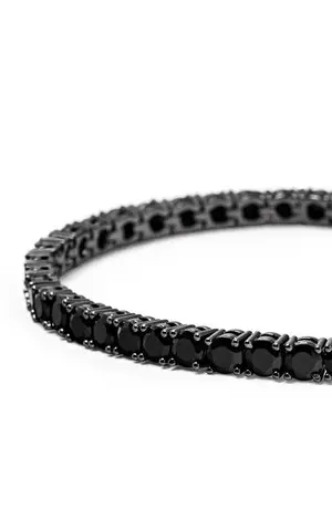 NIALAYA JEWELRY Tennis Bracelet With Cubic Zirconia And Dark Rhodium Plating
