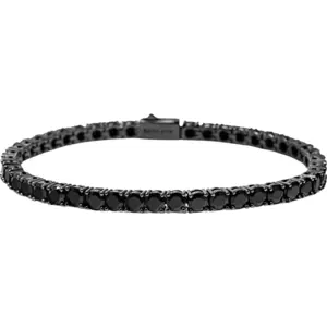 NIALAYA JEWELRY Tennis Bracelet With Cubic Zirconia And Dark Rhodium Plating - Black