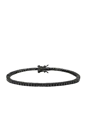 NIALAYA JEWELRY Mini Tennis Bracelet With Cubic Zirconia In -tone Brass - Black