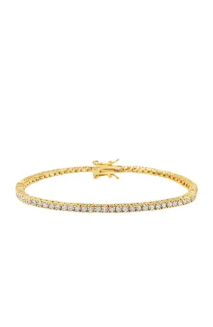 NIALAYA JEWELRY Mini Tennis Bracelet With Cubic Zirconia In -tone Brass - Gold