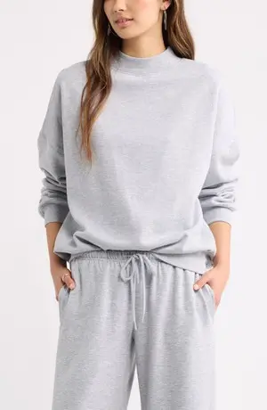 Bp. Mock Neck Sweatshirt - Grey Soft Heather
