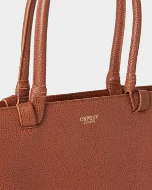 OSPREY LONDON Collier Leather Tote Bag - Tan