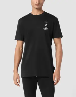 Philipp Plein Jersey T-shirt Round Neck Ss Cars Racing - Black/black