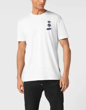 Philipp Plein Jersey T-shirt Round Neck Ss Cars Racing - White