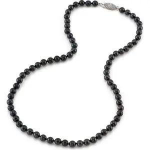 The Pearl Source Japanese Akoya Black Pearl Necklace - Black Pearls