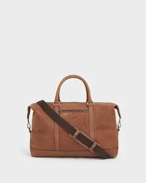 OSPREY LONDON The Clayton Leather Weekender - Chocolate