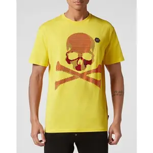 Philipp Plein T-shirt Round Neck Skull&bones - Yellow