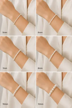 The Pearl Source 6.5-7.0mm White Freshwater Pearl Bracelet, Aaaa Quality