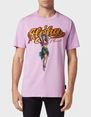 Philipp Plein T-shirt Round Neck Ss Hawaii - Lilac