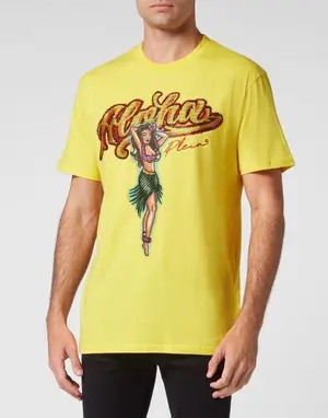 Philipp Plein T-shirt Round Neck Ss Hawaii - Yellow