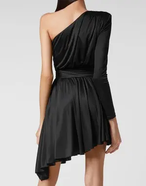 Philipp Plein One-shoulder Asymmetrical Dress - Black