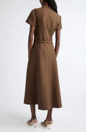 Oscar De La Renta Belted Midi Polo Dress